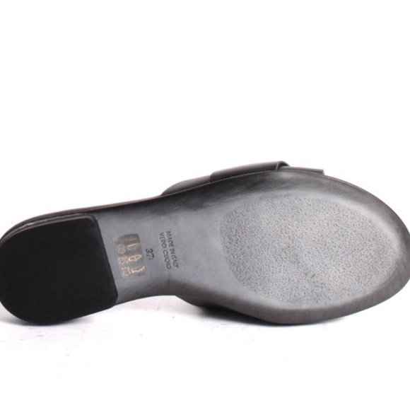 PHIL GATIÈR by REPO | Shoes | Italian Black Gold Leather Slides Flats ...